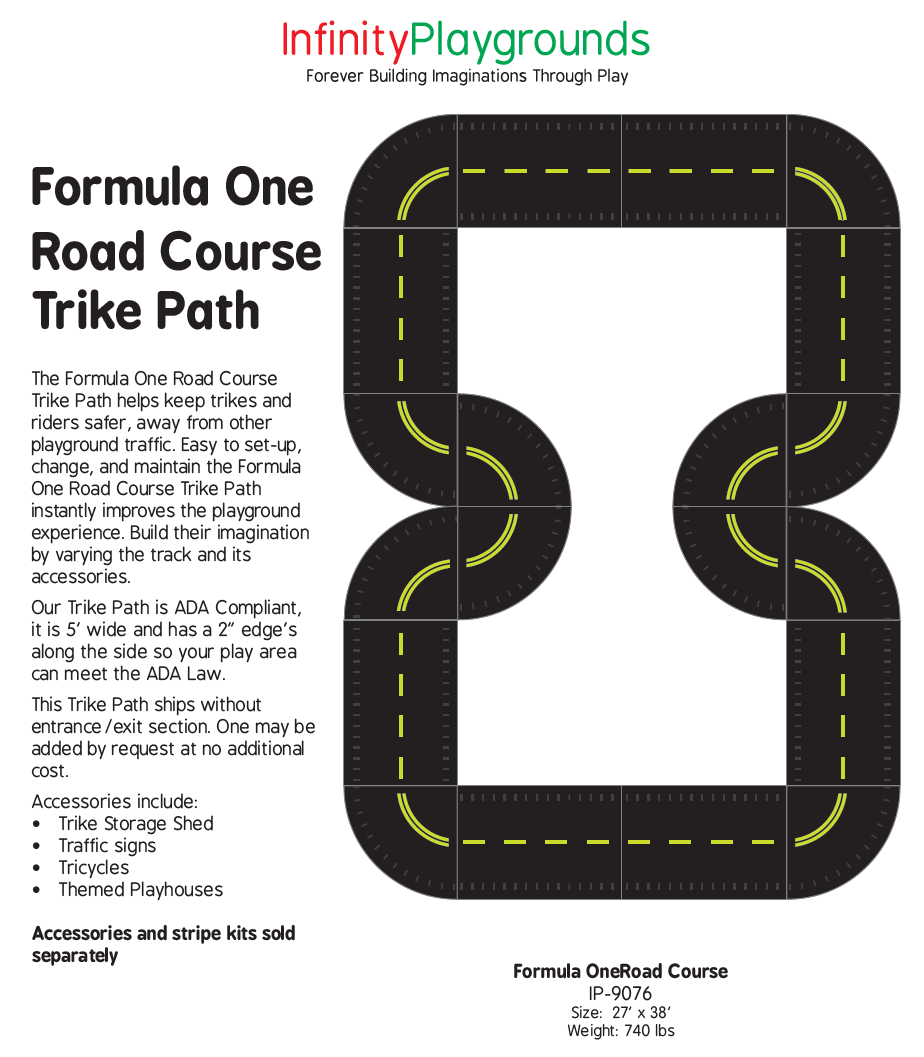 Formula One Road Course Trike Path | Playground Trike Tracks