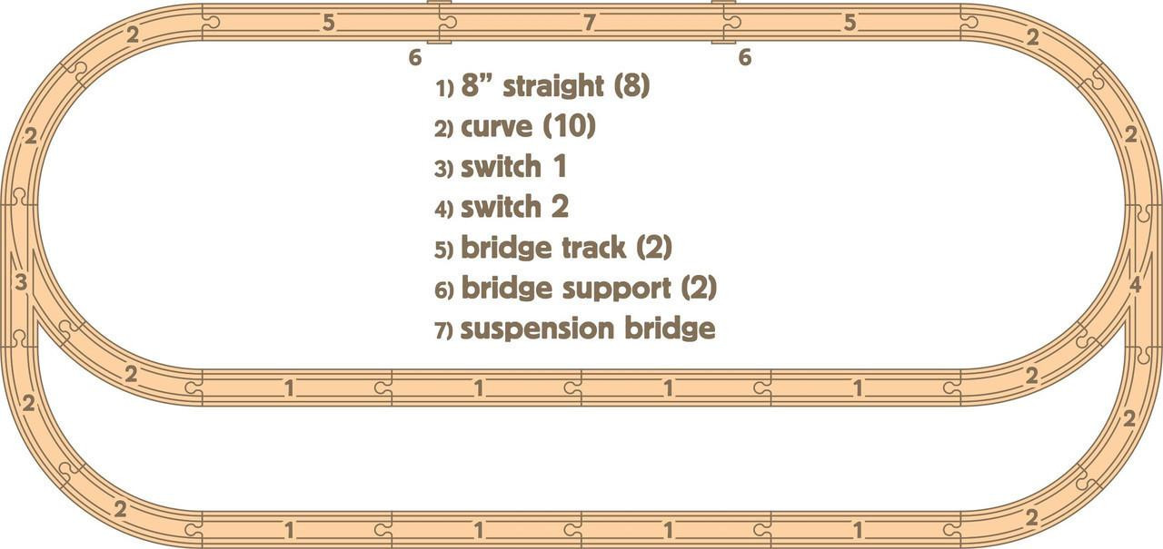 Wooden Train Tracks | Buildable Track Pieces for Train Play