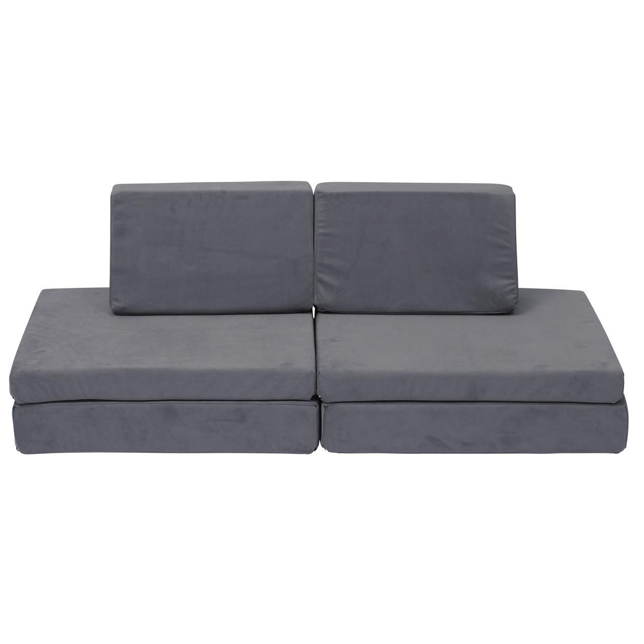 The Whatsit Gray Modular Foam Play Couch for Kids