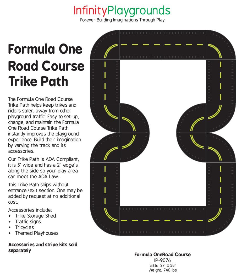 Formula One Playground Trike Road Course - Playground Pedal Tracks