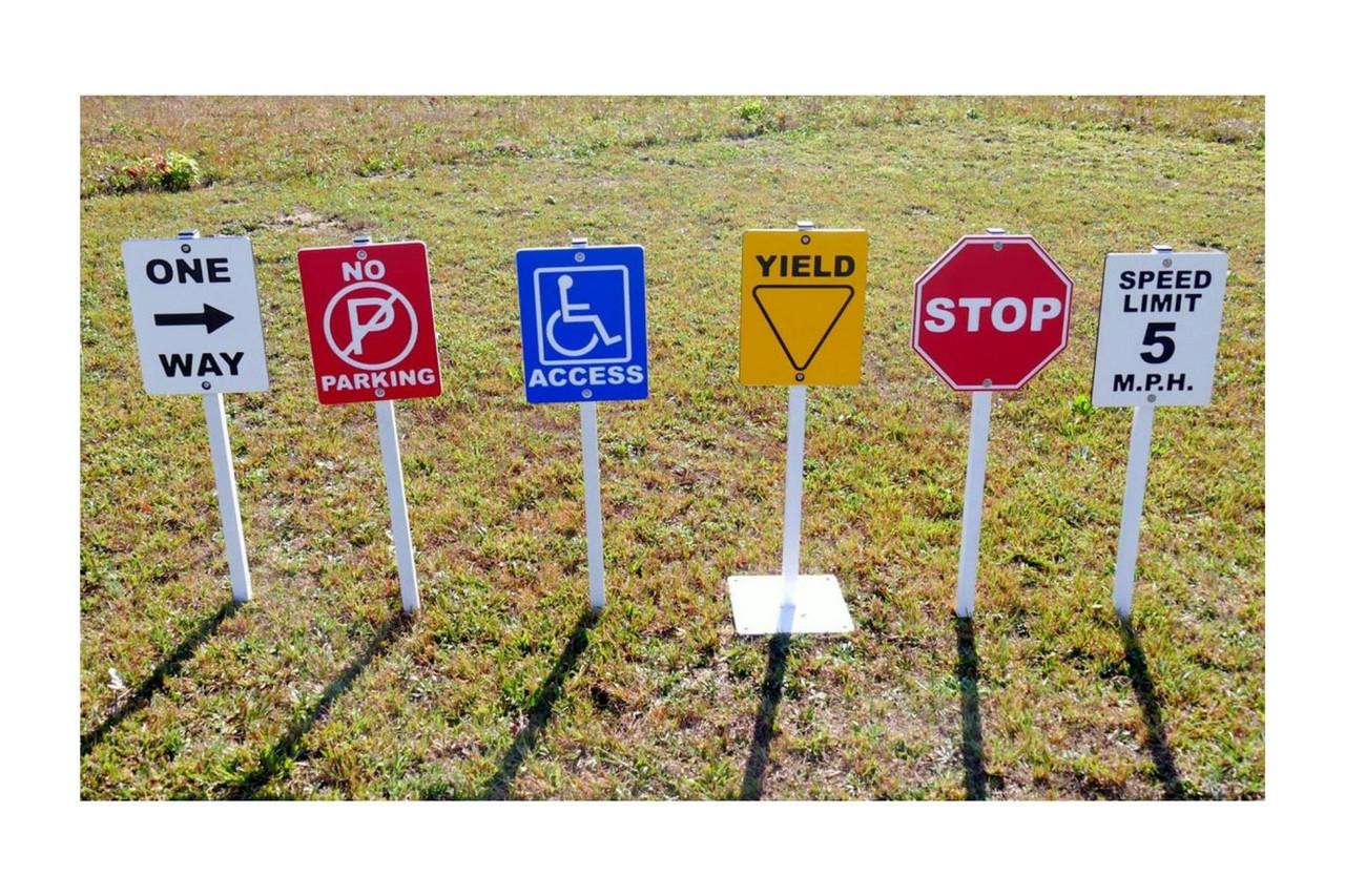 Traffic Signs Bundle for Playground Trike Path - Safety & Navigation Signs