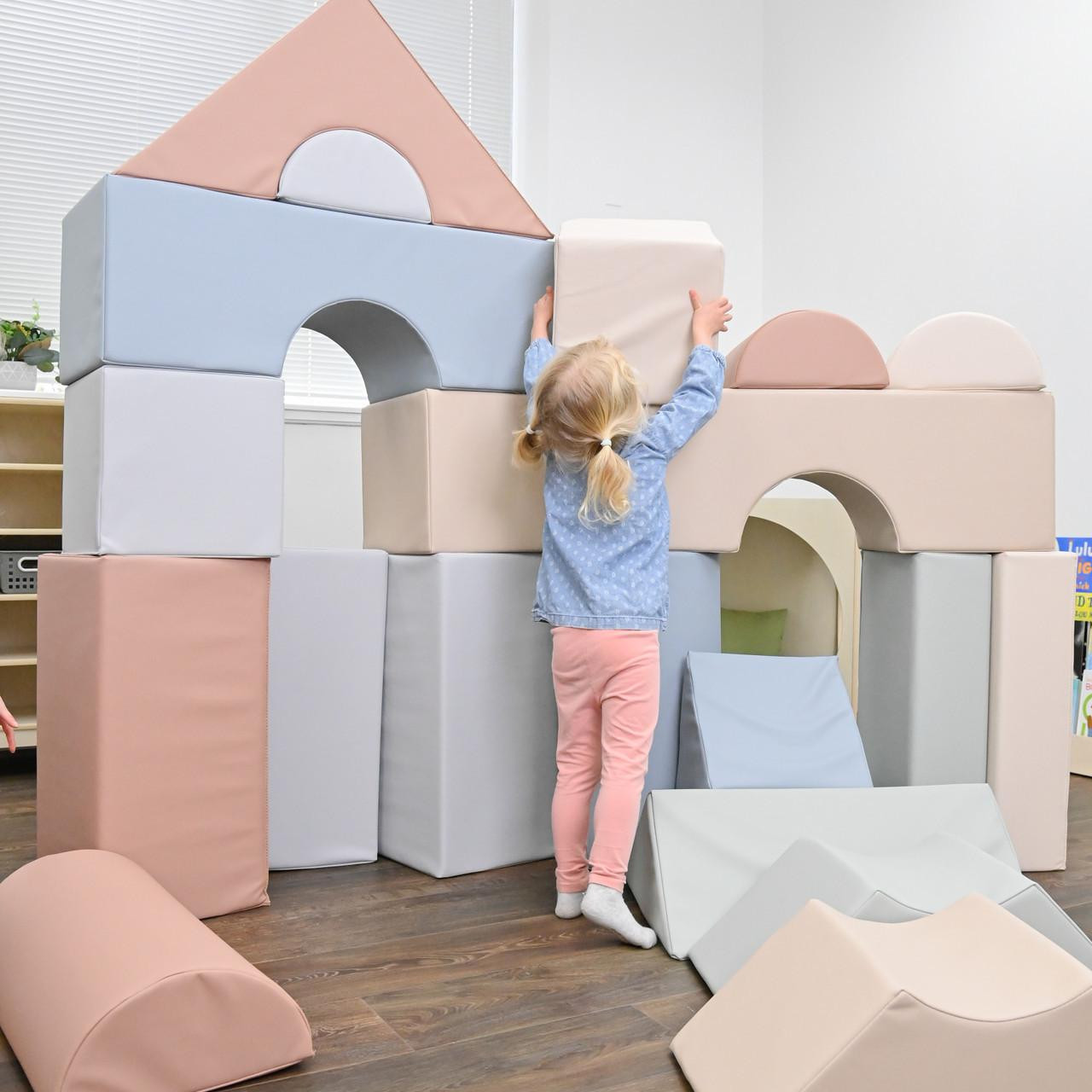Elements Large Foam Building Blocks - Set of 35 - Soft Play Blocks