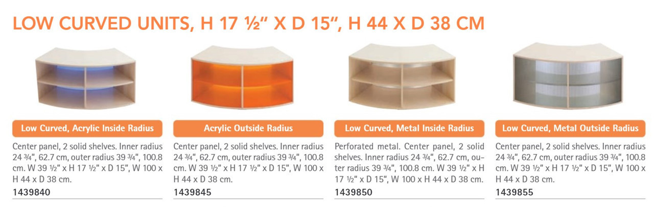 Low Curved Cabinet - Acrylic Inside Radius | Curved Cabinets