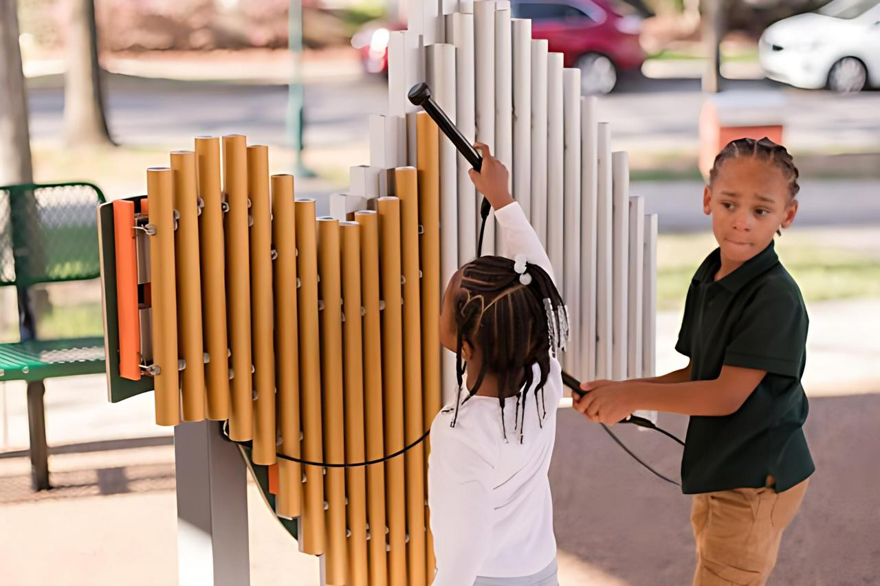 Pagoda Bells Outdoor Chime Sculpture - Playground Musical Instrument