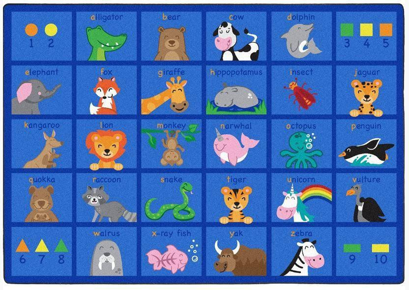 Friendly Phonics Animals Carpet - Classroom Area Rug