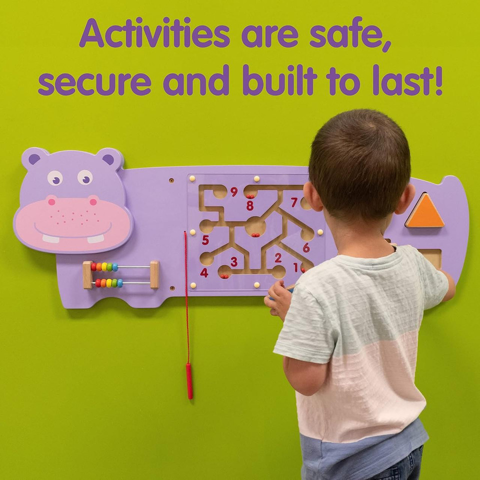 Hippo 3-Activity Sensory Wall Panel - Hippo Counting Toy