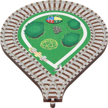 Single Return Loop Wooden Train Track Section - Wooden Train Tracks
