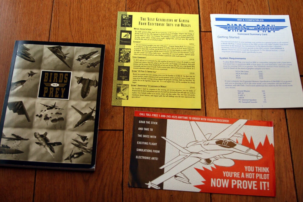 BIRDS OF PREY Operations Manual (1992) Electronic Arts Argonaut Flight ...