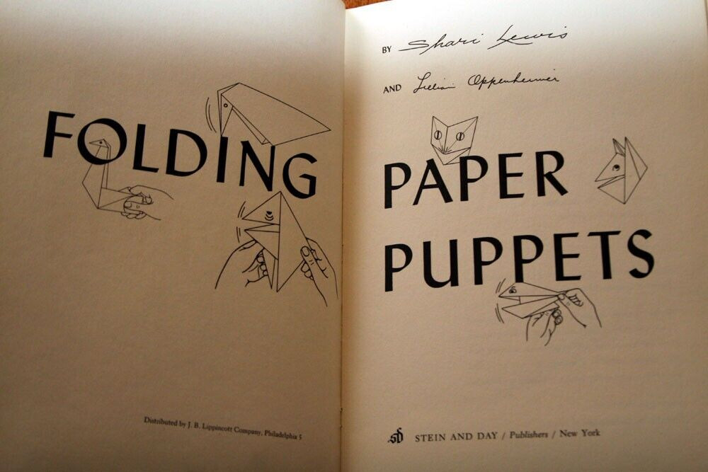 Folding Paper Puppets by Shari Lewis & Lillian Oppenheimer 1962 SIGNED ...
