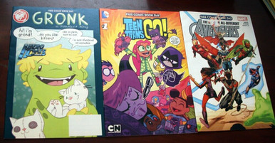 Marvel AVENGERS + TEEN TITANS GO! + GRONK Free Comic Book Day 2015 *3 ...