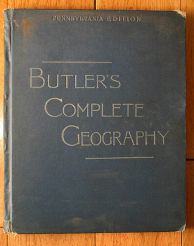 BUTLER'S COMPLETE GEOGRAPHY Pennsylvania Edition 1888 Relief ...