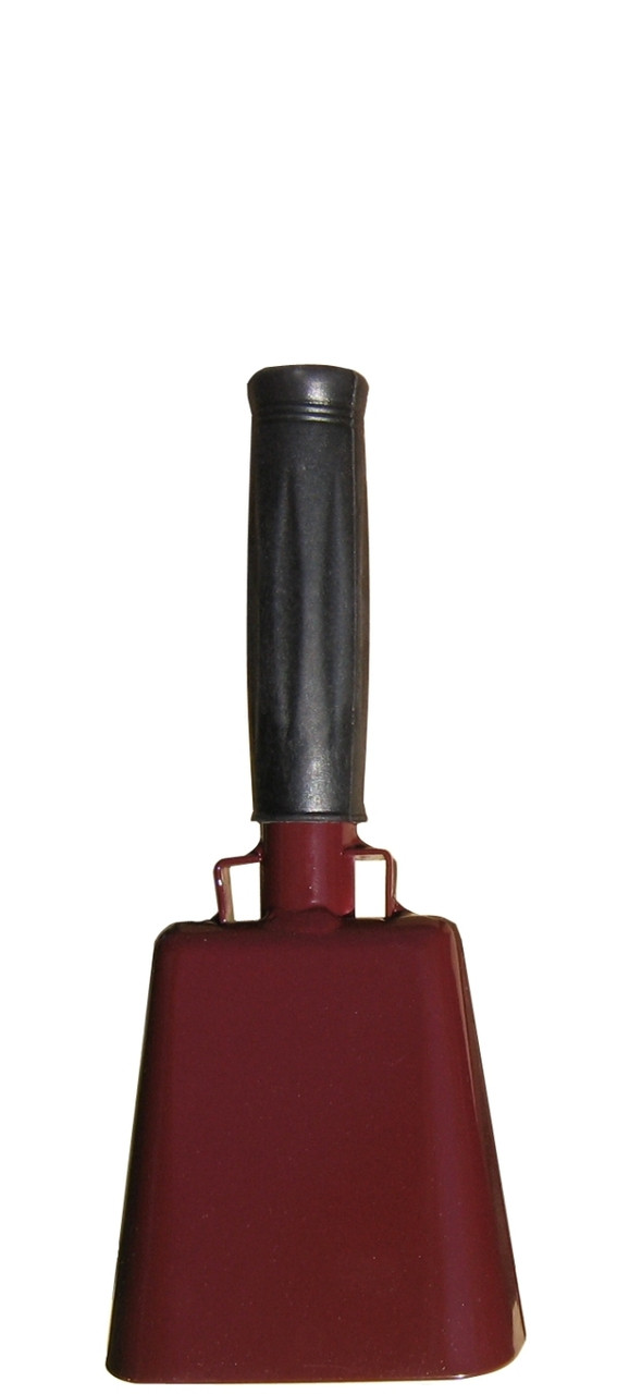 Maroon cowbell with bicycle handle grip for Mississippi State fans