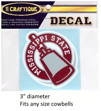 Maroon cowbell with bicycle handle grip for Mississippi State fans