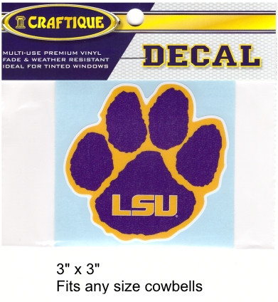 LSU Tigers cowbell decal