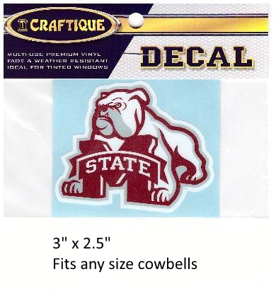 Maroon cowbell with bicycle handle grip for Mississippi State fans