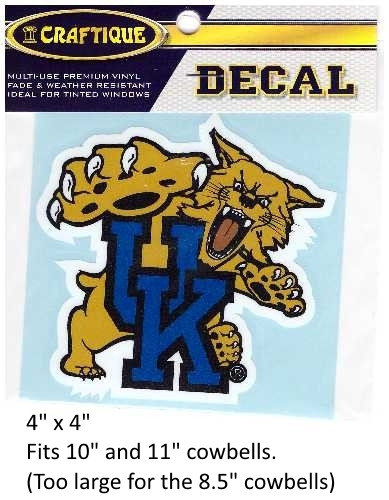 Kentucky Wildcats cowbell decal