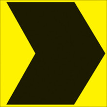 YELLOW PLASTIC REFLECTIVE SIGN 12" - LARGE ARROW (497 CHV YR)