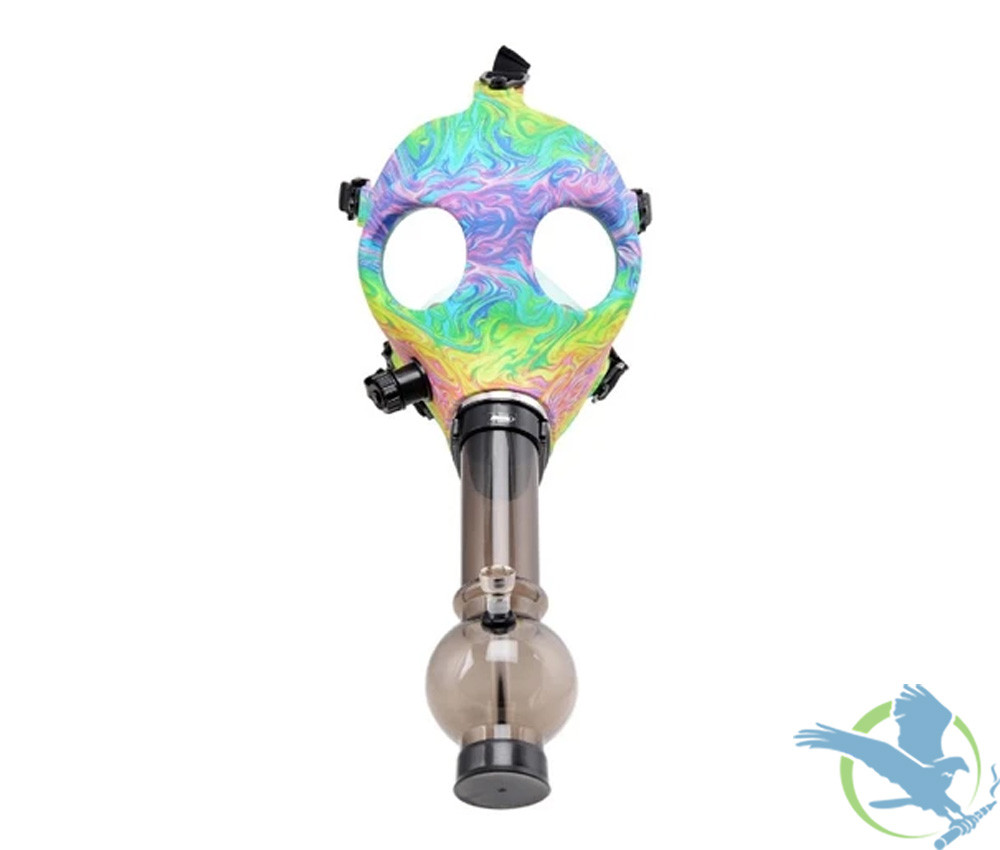 Honey Puff Silicone Full Face Adjustable Gas Mask With Acrylic Pipe Set ...