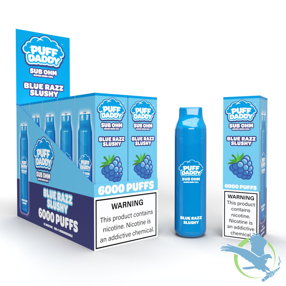 Puff Daddy 14ML 6000 Puffs 600mAh Prefilled Salt Nicotine Rechargeable ...