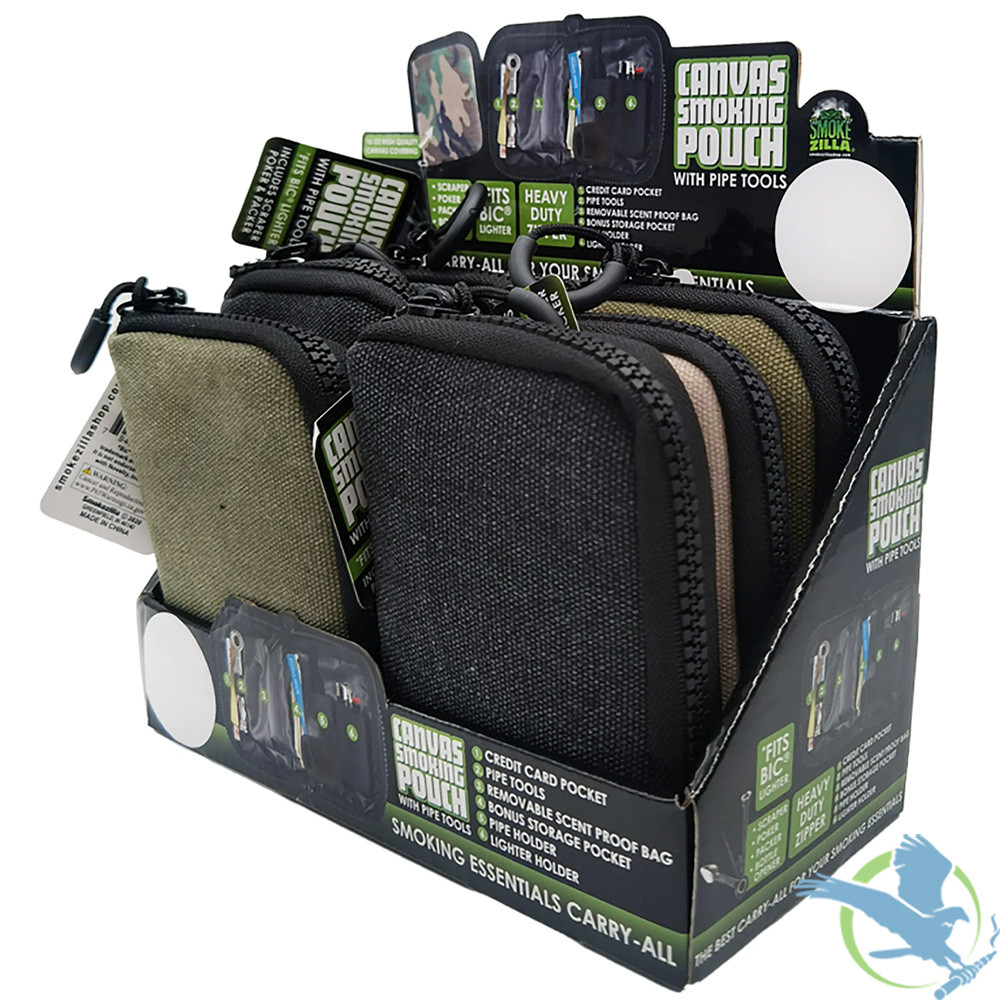Smokezilla Canvas Smoking Bag With Pipe Tools - Assorted Colors ...