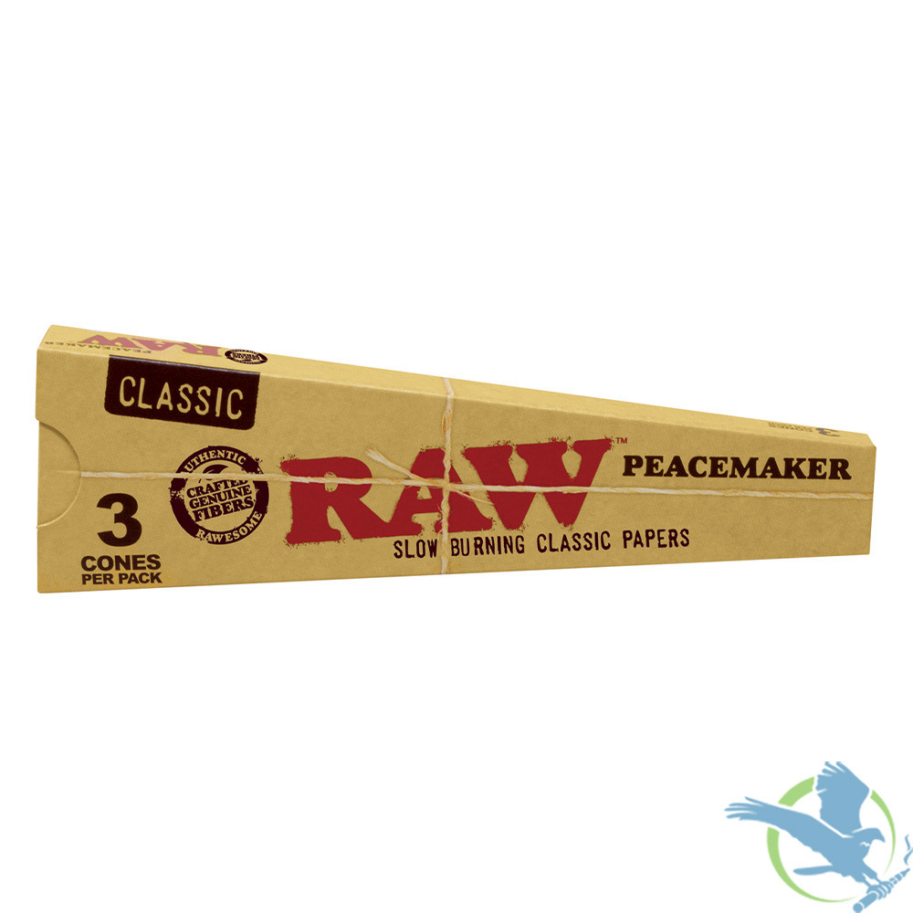 RAW Classic Pre-Rolled Peacemaker Cones - Pack of 3 Cones - Display of ...