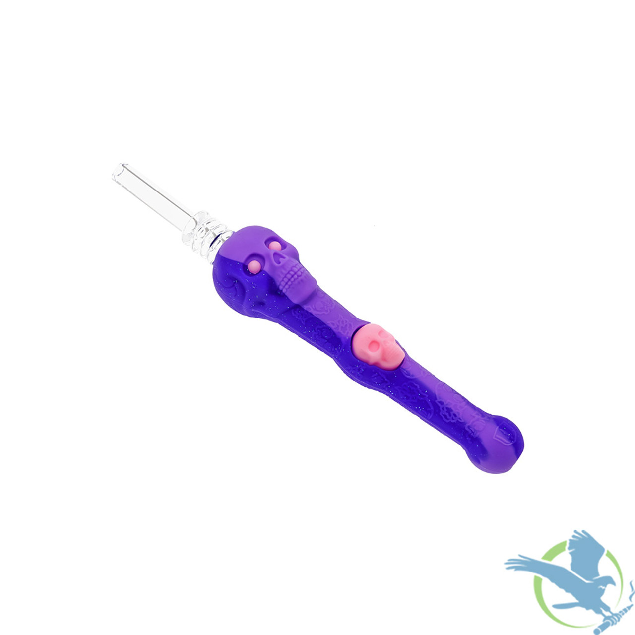 Stratus Silicone Skull Dipper Glow In The Dark With 14mm Quartz Tip