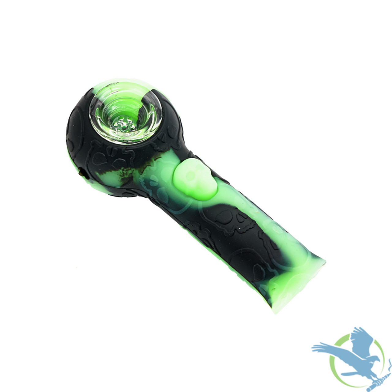 Stratus Silicone Skull Glow In The Dark Hand Pipe Spoon