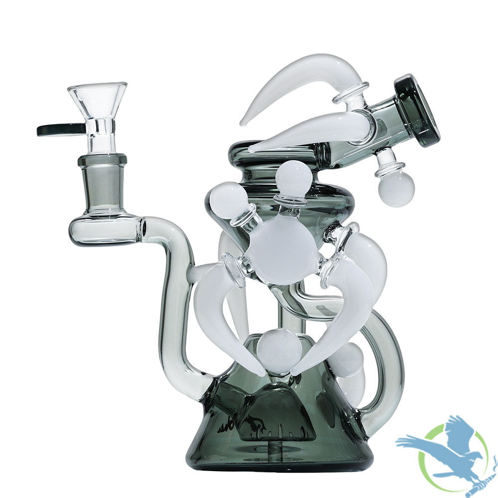 Shadow Glass Tornado Water Pipe Recycler With Cone Perc