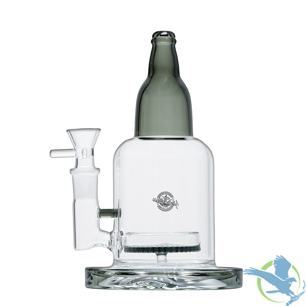 Shadow Glass Bottle Shaped Water Pipe With Inset Perc