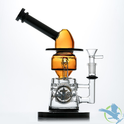 Shadow Glass Water Pipe Recycler Spaceship Design Inclined Neck