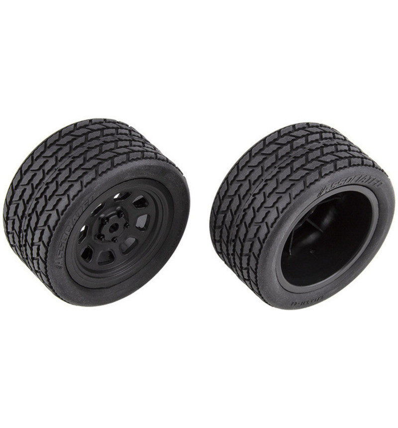 Associated SR10 Rear Wheels with Street Stock Tires Mounted ASC71195 ...