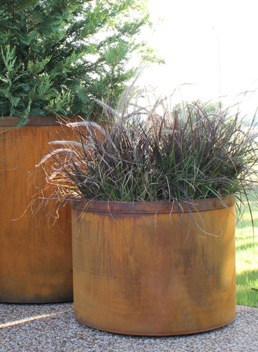 30 inch Diameter Cor-Ten Steel Planter l Steel Planters