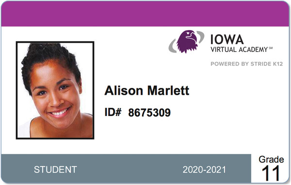 Stride/K12 Custom High Quality Student Photo ID Card