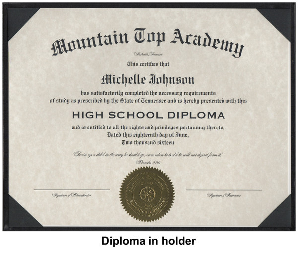 Custom Diploma of Graduation For K, 8th, and HS