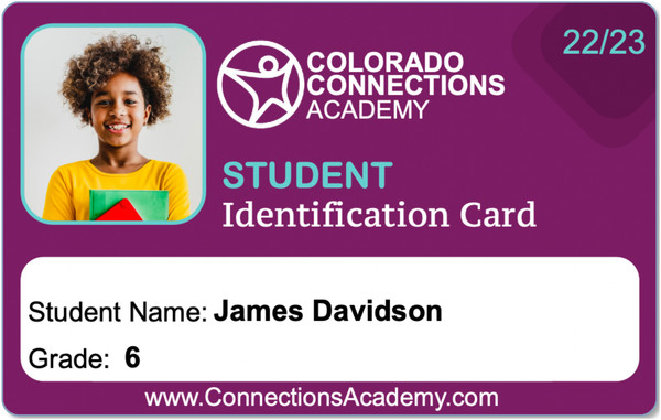 Colorado Connections Academy Student Photo ID Card