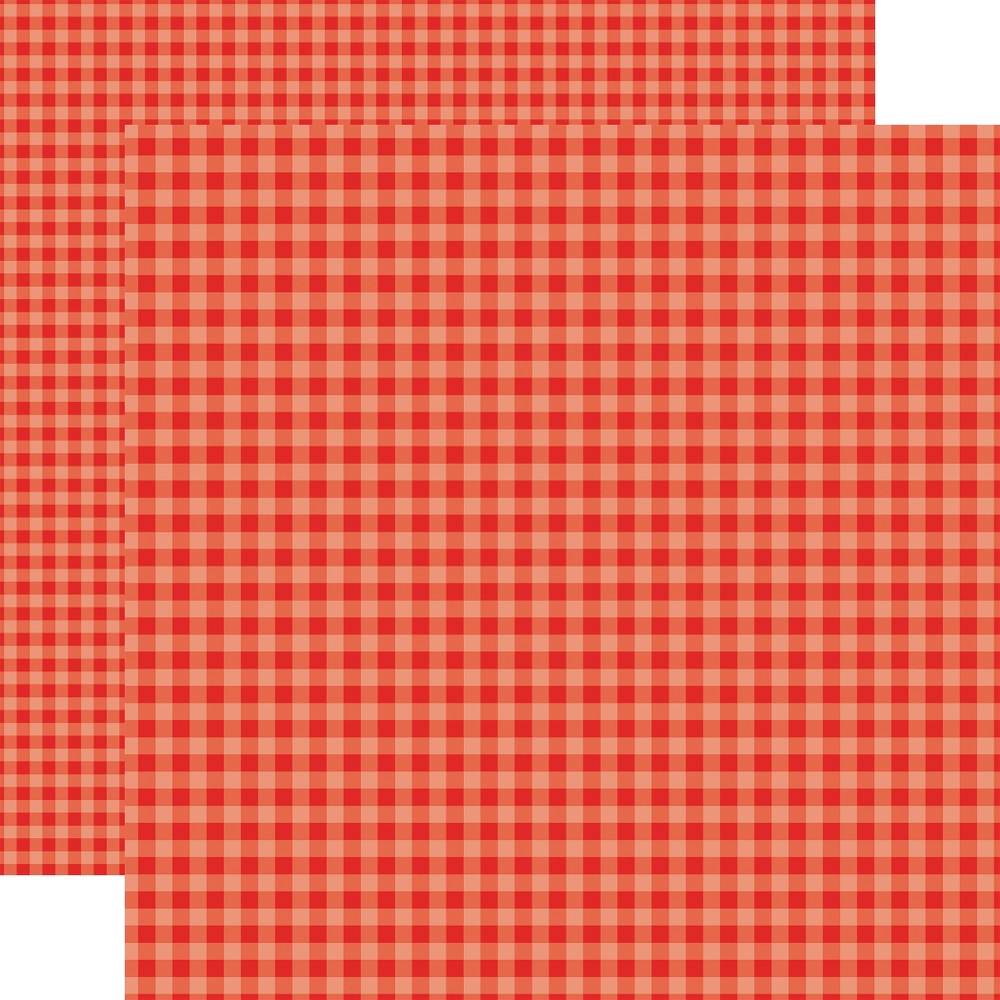 Bold Gingham: Cherry Red Gingham 12x12 Patterned Paper - Echo Park Paper Co