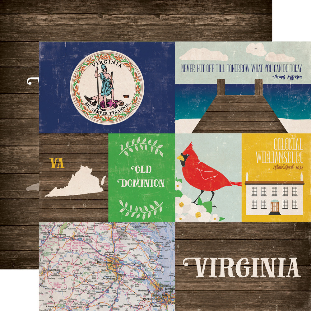 Stateside: Virginia 12x12 Patterned Paper - Echo Park Paper Co