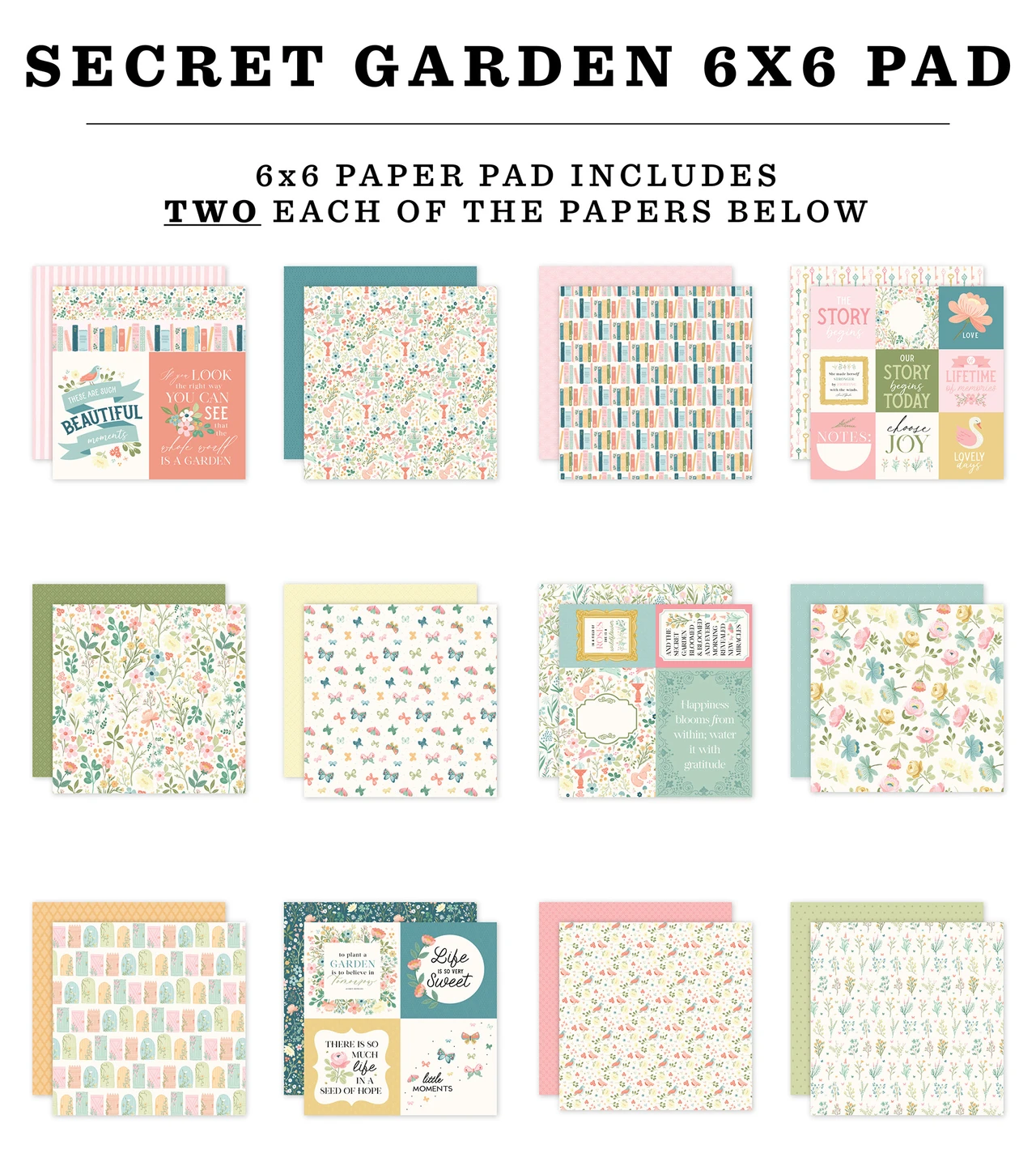 Secret Garden 6x6 Paper Pad - Echo Park Paper Co