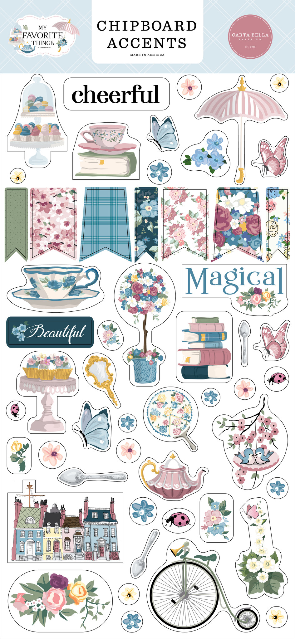 My Favorite Things 6x13 Chipboard Accents - Echo Park Paper Co