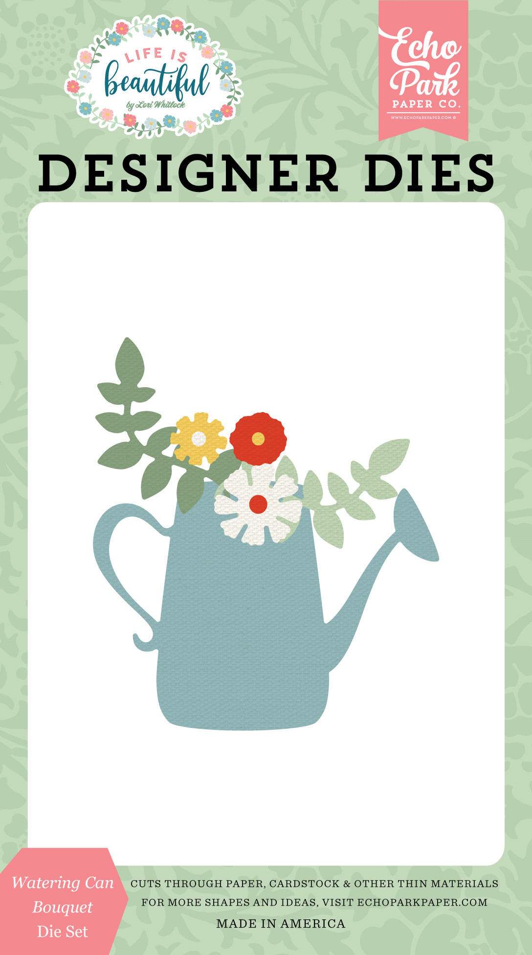 Life Is Beautiful: Watering Can Bouquet Medium Die Set - Echo Park Paper Co