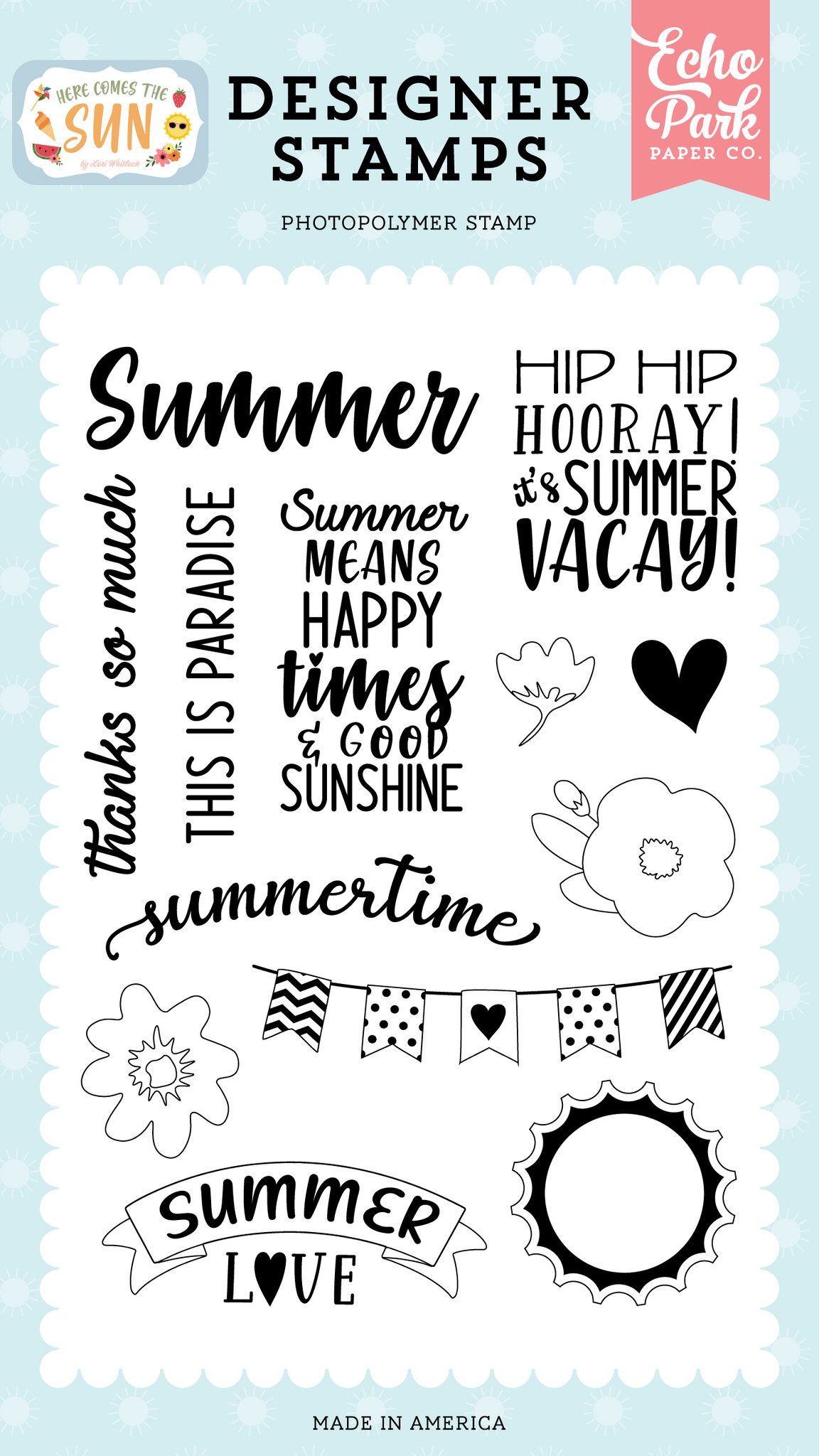 Here Comes the Sun: Summer Love Stamp Set - Echo Park Paper Co