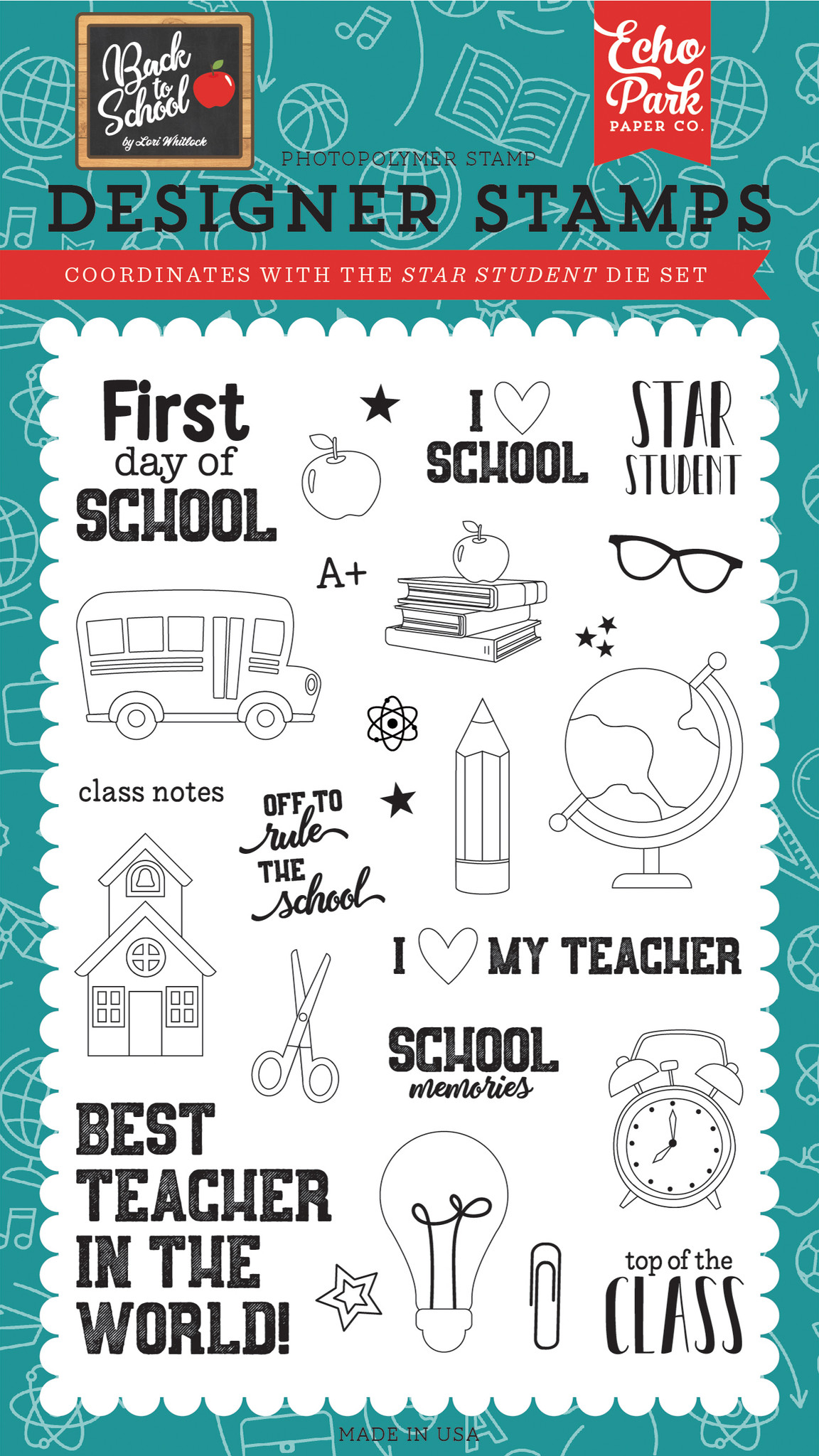 Back To School: Star Student 4x6 Stamp Set - Echo Park Paper Co
