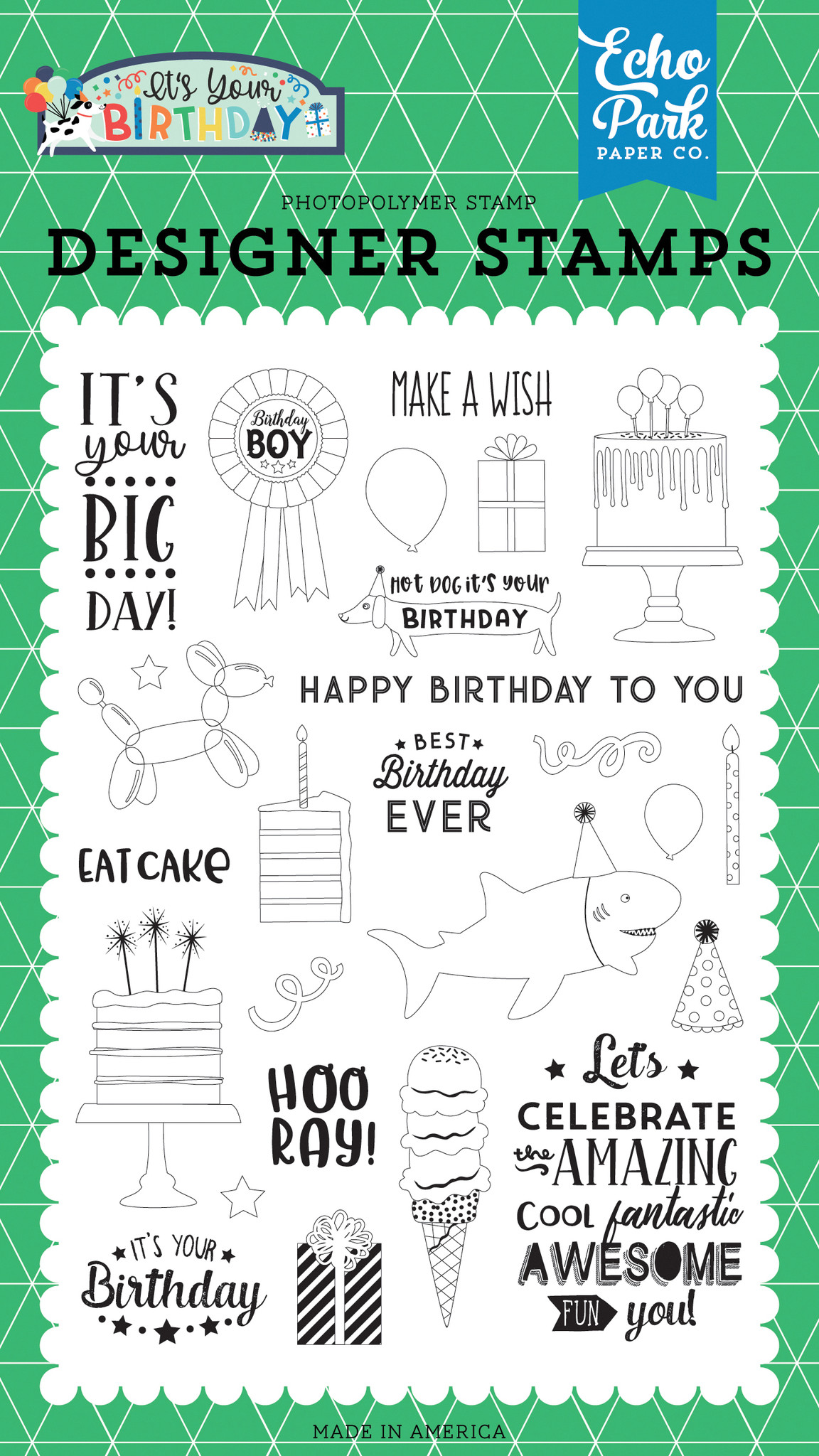 It's Your Birthday Boy: Birthday Boy Stamp Set - Echo Park Paper Co