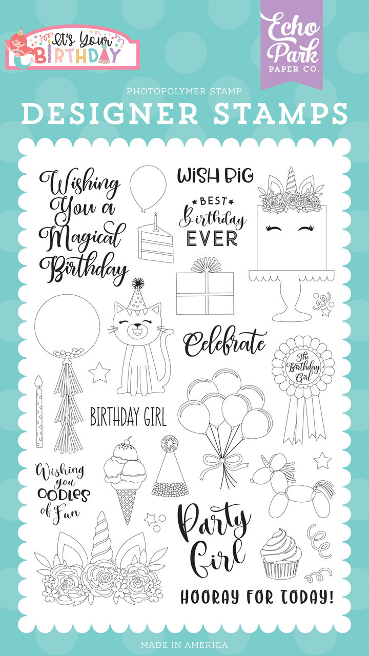 It's Your Birthday Girl: Birthday Girl Stamp Set - Echo Park Paper Co