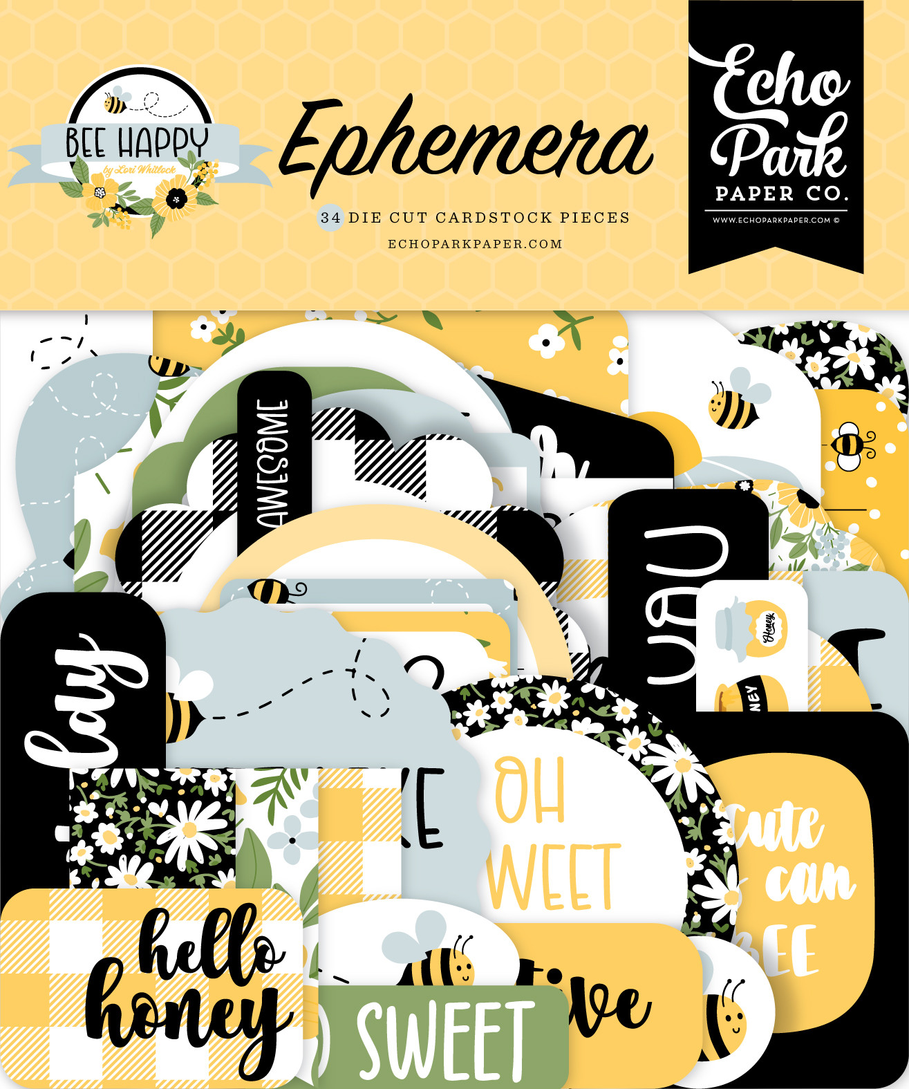 Bee Happy Ephemera - Echo Park Paper Co