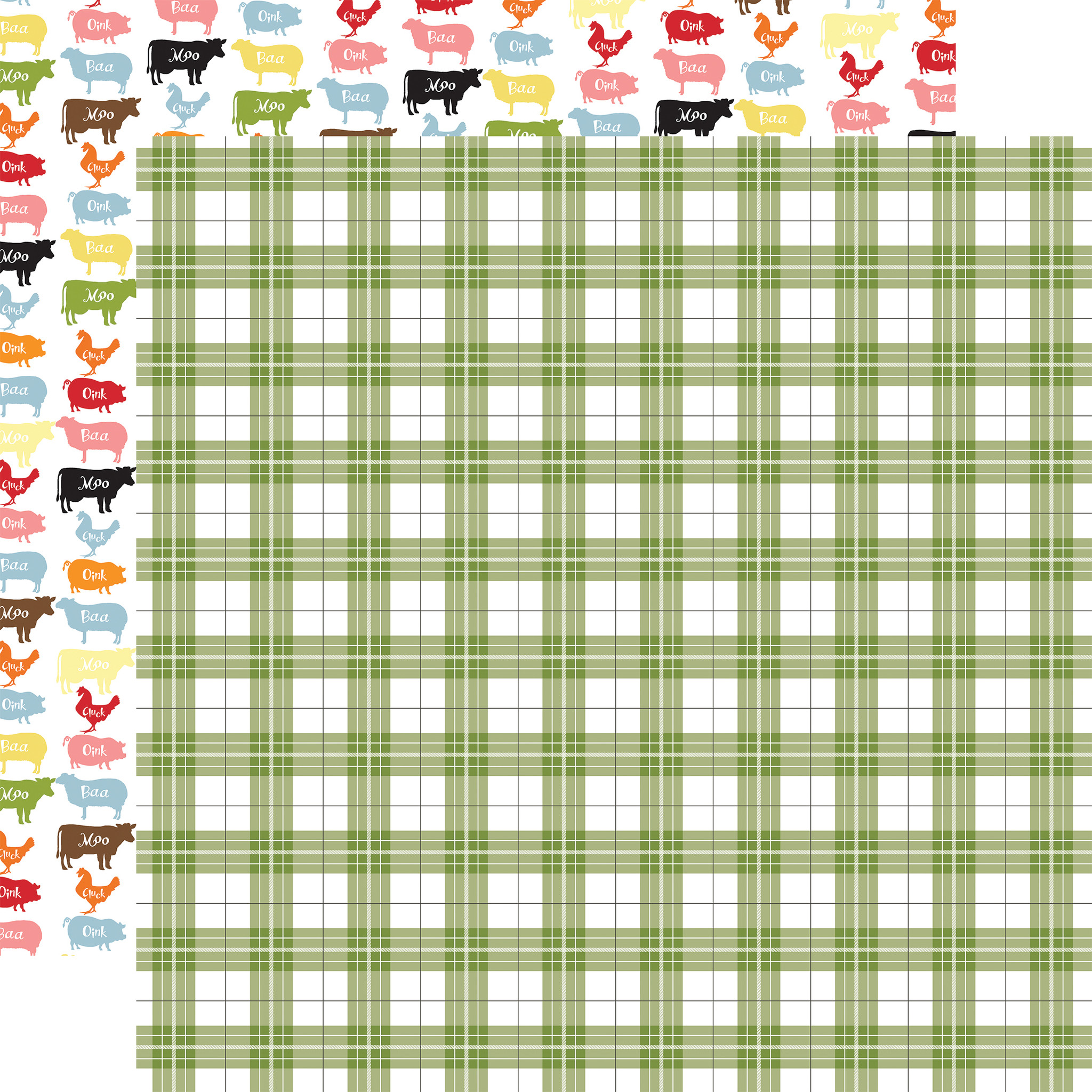 Farmhouse Living: Country Plaid 12x12 Patterned Paper - Echo Park Paper Co