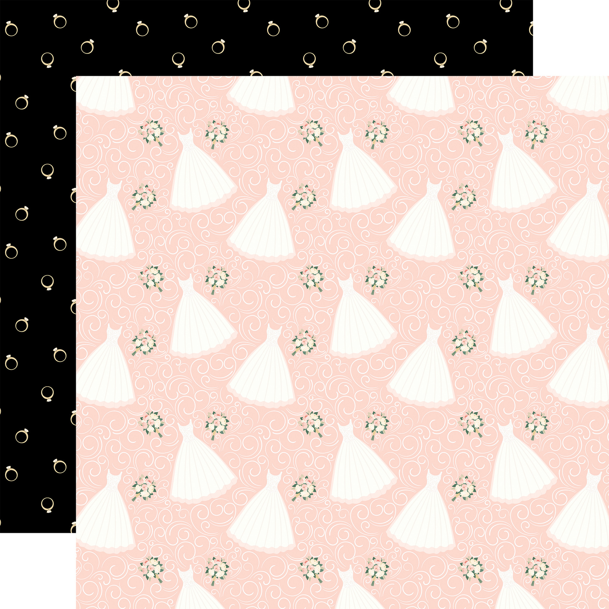 Wedding: Dreaming Of Dresses 12x12 Patterned Paper - Echo Park Paper Co