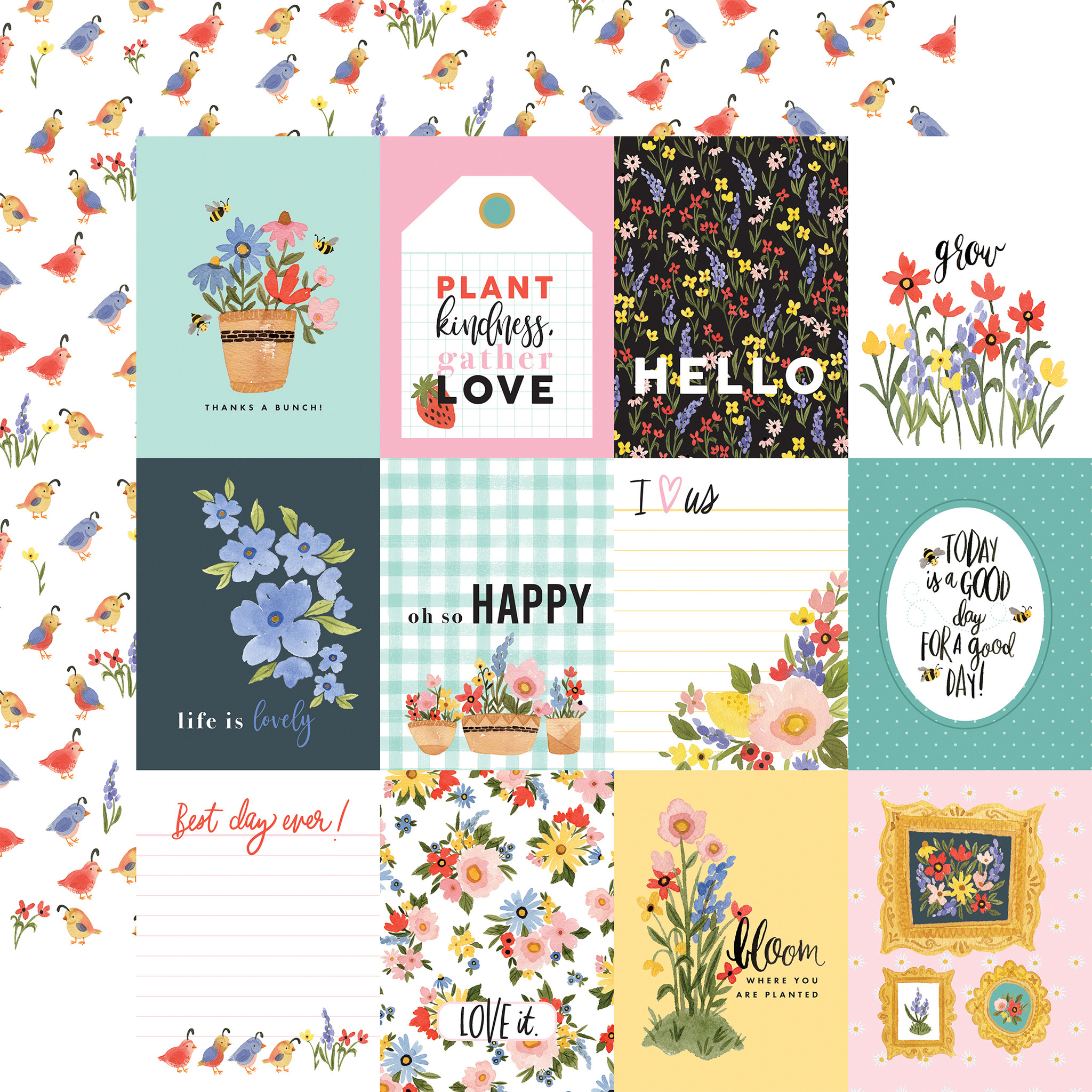 Oh Happy Day: 3x4 Journaling Cards 12x12 Patterned Paper - Echo Park ...