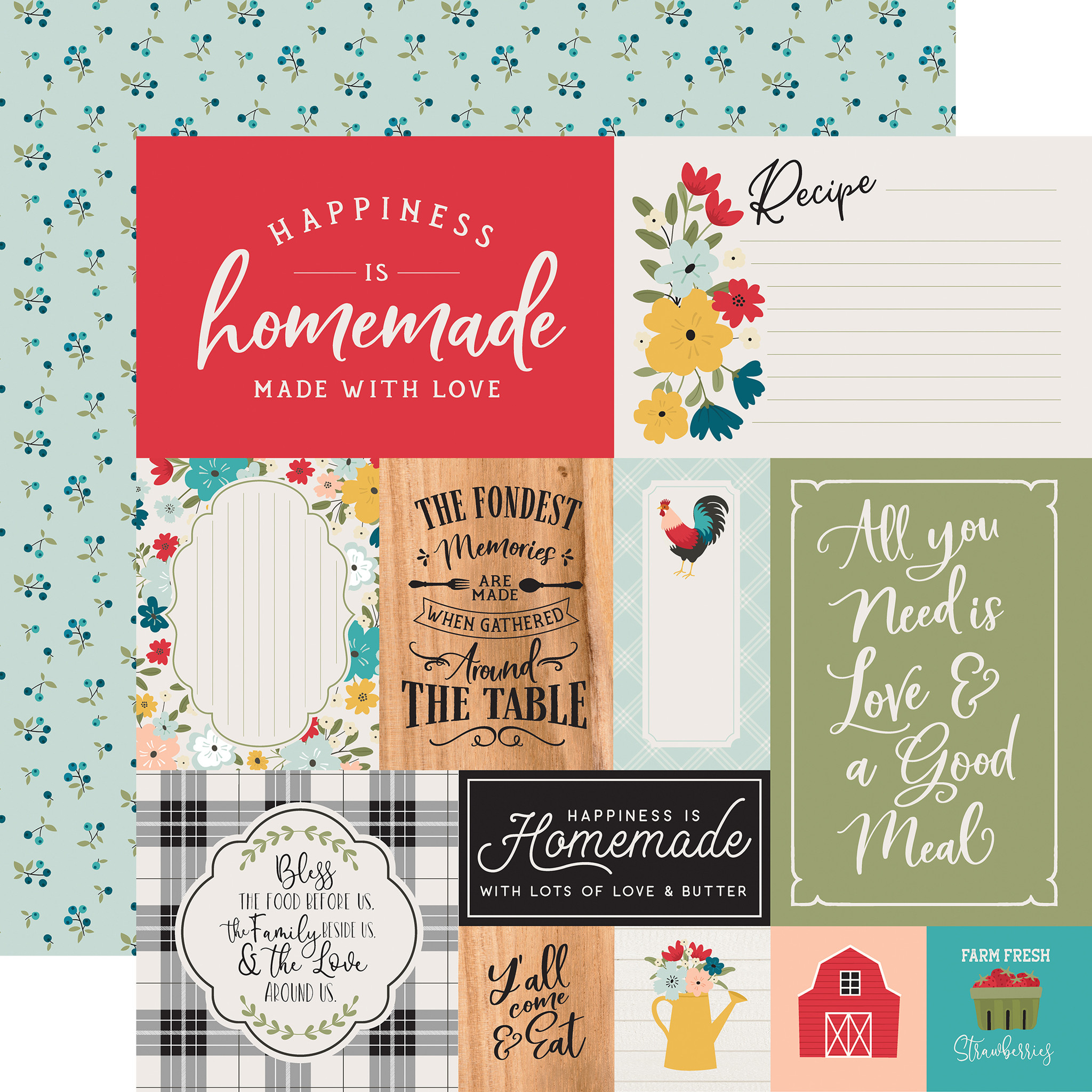 Farmhouse Kitchen: Multi Journaling Cards 12x12 Patterned Paper - Echo ...