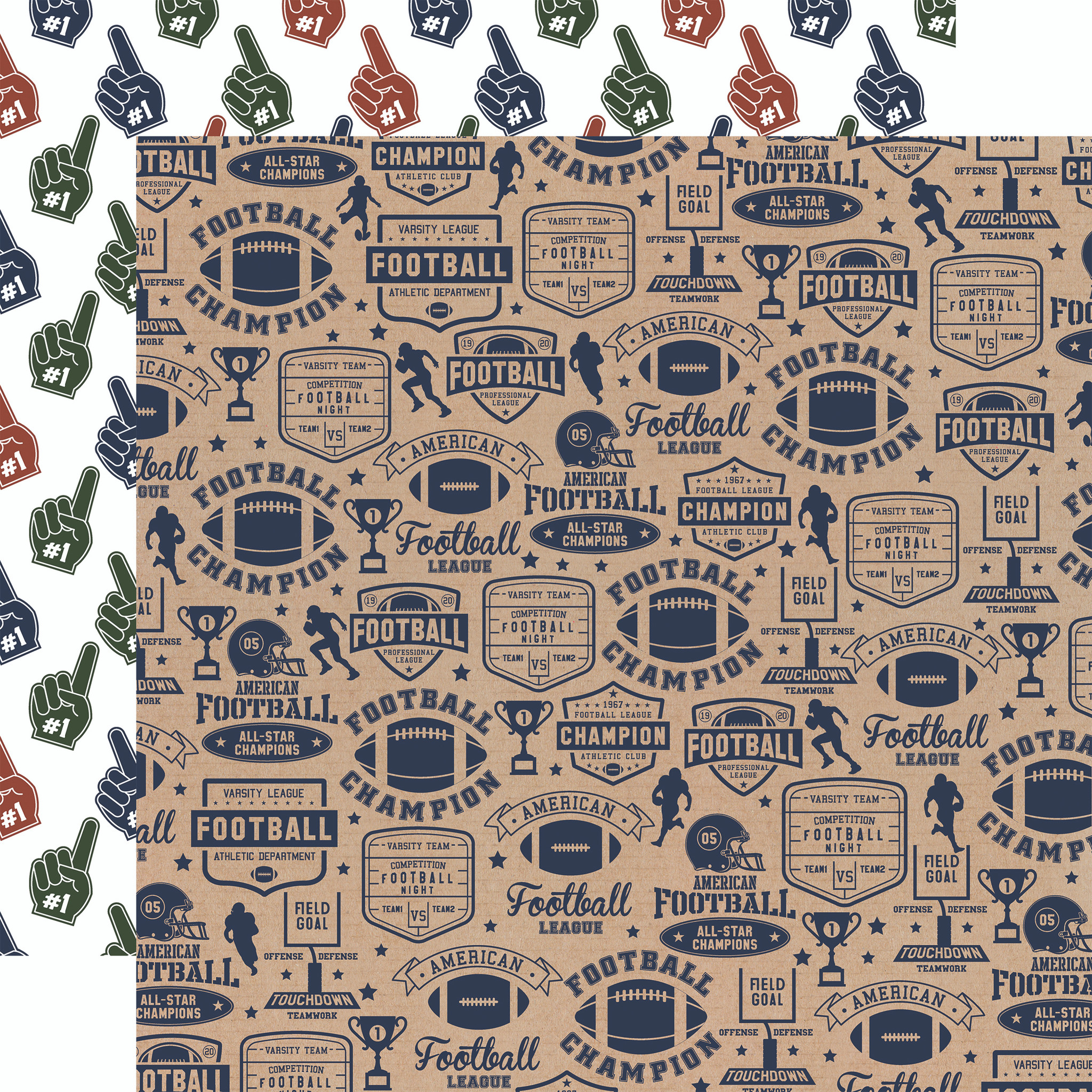 Football: Touchdown 12x12 Patterned Paper - Echo Park Paper Co